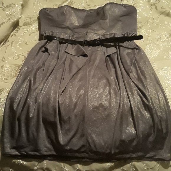 Jessica Simpson | Dresses | Jessica Simpson Charcoal Gold Strapless ...